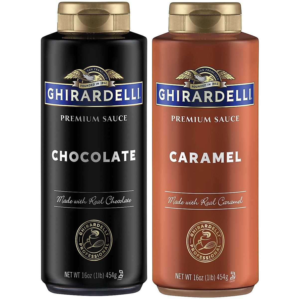 Ghirardelli Chocolate and Caramel Sauces 16 oz Squeeze Bottles