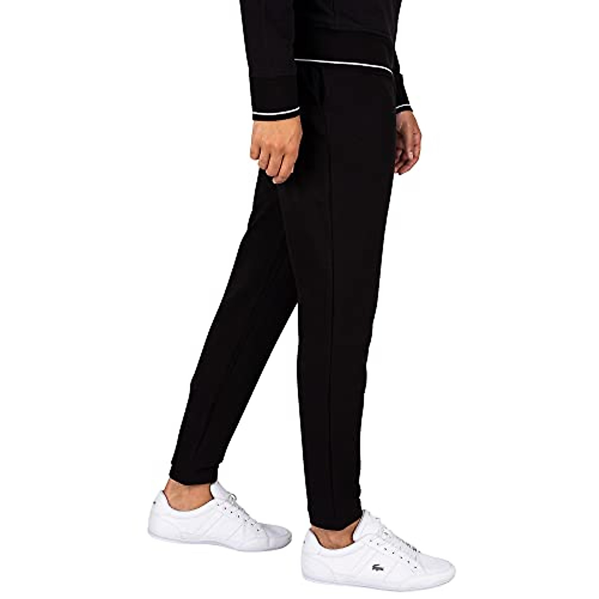 A|X ARMANI EXCHANGE mens Drawstring Jogger With Logo Zip Pocket Casual Pants, Black, Small US