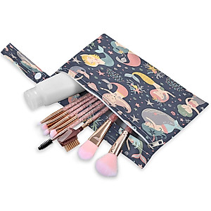 KEEPREAL Cute Girls Mermaid Wet Dry Bag for Cloth Diaper&Swimsuit,Travel&Beach - Water Resistant Wet Bags - Perfect for Wet Clothes, Toiletries, 2 Pack