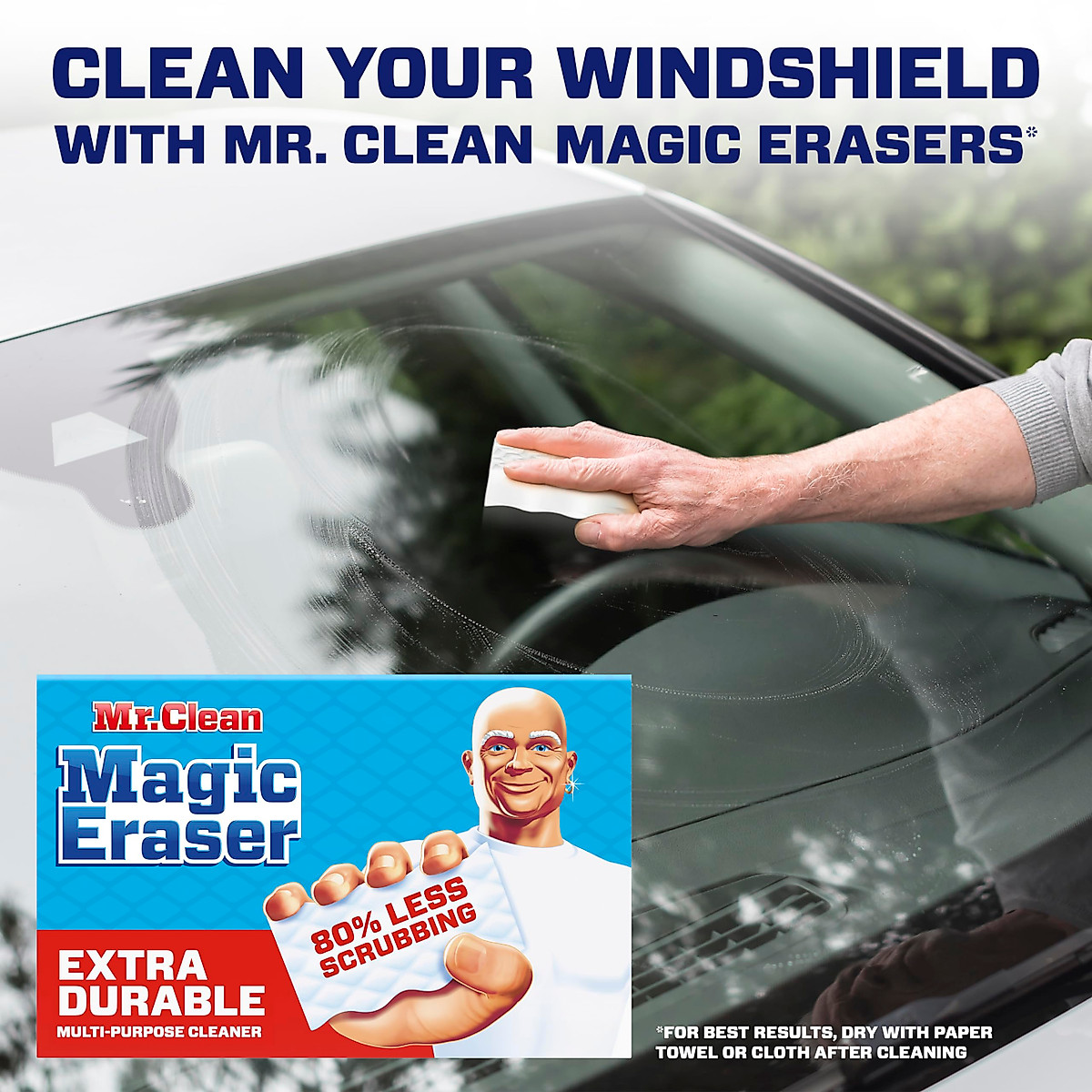 Mr. Clean Magic Eraser, Extra Durable, Shoe, Bathroom, and Shower Cleaner, Cleaning Pads with Durafoam, 10 Count