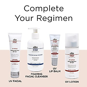 EltaMD UV Facial SPF 30+ Sunscreen Moisturizer Face Lotion, Broad Spectrum Moisturizing Sunscreen with Hyaluronic Acid, Non-Greasy, Face Sunscreen with Zinc Oxide, 3.0 oz Tube