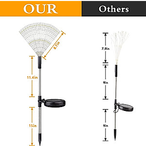 4-Pack Solar Outdoor Lights for Garden Decorations, 360 LED Solar Firework Lights with 2 Lighting Modes, Solar Christmas Lights Waterproof for Outside Pathway Patio Yard Xmas Decorations(Warm White)