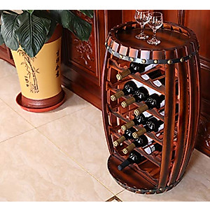 Vintiquewise Rustic Barrel Shaped Wooden Wine Rack for 23 Bottles