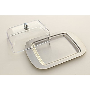 Zoie + Chloe Stainless Steel Butter Dish with Easy to Hold Lid