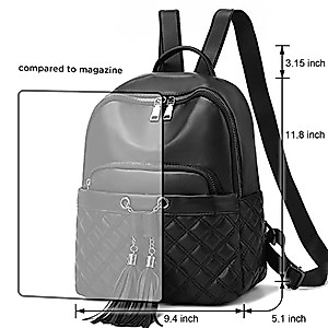 I IHAYNER Girls Fashion Backpack Purse for Women Mini Backpack for Teen Girls PU Leather Multipurpose Travel Backpack with Charm Tassel Black