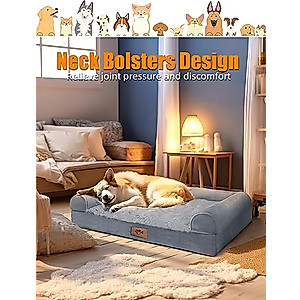 Sytopia Dog Cooling beds chew Proof for Medium Dogs Indestructible Waterproof Washable Dual Side Dog Crate Bed, Dog Couch, Pet Bed with Removable Cover and Nonskid Bottom-Grey L Size