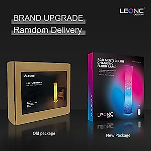 LEONC Design 61 Inch Soft Light LED Floor Lamp,RGB Color Changing Light Bulb Fabric Shade Modern Floor Lamp for Livingroom Bedroom Warm Atmosphere Tyvek Dupont 10 x 10 x 61Inch