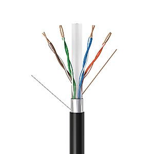 Cables Direct Online CAT6 1000FT Outdoor Weatherproof 23 AWG 550MHz Cable FTP Wire Solid Direct Burial UV (1000FT, FTP (Shielded))