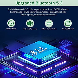 USB Bluetooth Adapter for PC - QGOO Bluetooth Dongle 5.3 EDR, Wireless Bluetooth Receiver for Desktop Computer Laptop Bluetooth Windows 8.1/10/11（red-013）