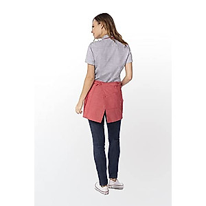 Chef Works Unisex Medford Short Bib Apron, Coral, One Size