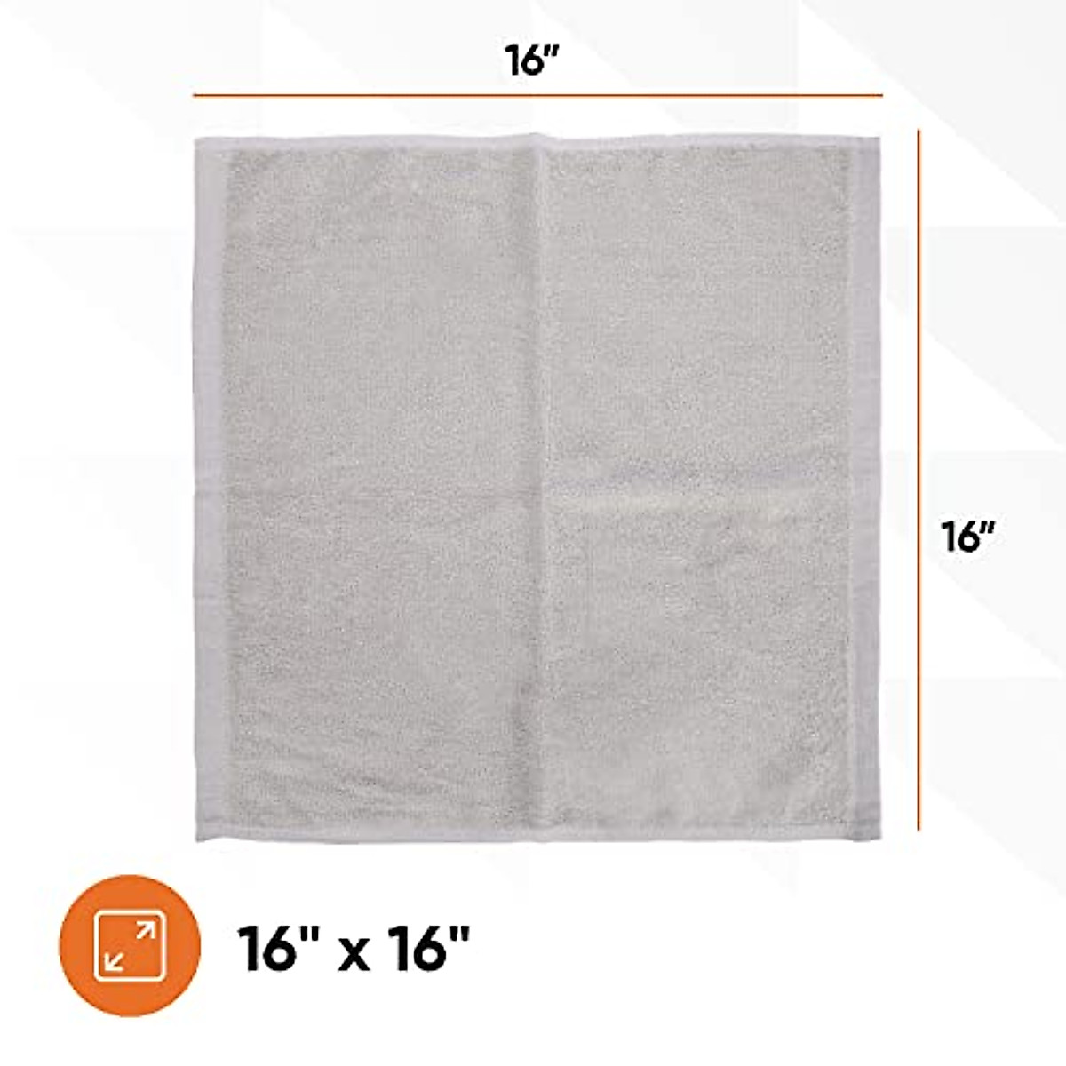 Superio Cotton Terry Washcloths Grey Towels 100% Cotton Cleaning Cloth 16" Rags Wash Clothes for Body and Face, Spa Towels, Multi Purpose (12 Pack)