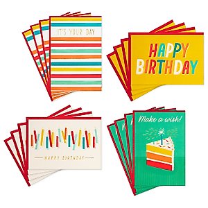 Hallmark Birthday Cards Assortment, 16 Cards with Envelopes (Make a Wish)