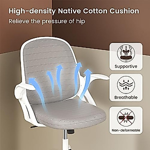 Home Office Chair Work Desk Chair Comfort Ergonomic Swivel Computer Chair, Breathable Mesh Desk Chair, Lumbar Support Task Chair with Wheels and Flip-up Arms and Adjustable Height