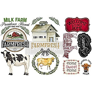 Redesign With Prima Small Transfers Home & Farm 3 Sheets,6"x12" 655350653446 Redesign-Small T 2022 Christmas Joy 2023 New Year Holidays Decorations