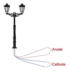 LQS77 3pcs Model Railroad Two-Heads N Scale 1:160 Lamp Street Lgiht Led (N Scale)