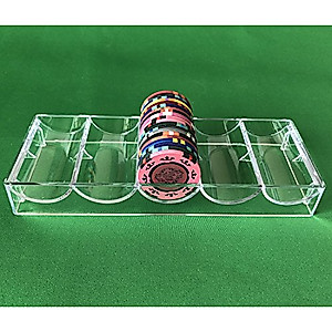 Yuanhe 1000 Chip Clear Acrylic Poker Chip Carrier-Includes 10 Chip Racks