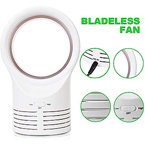 DAYSALER Bladeless Fan, Portable Personal Air Cooler Desktop Air Multiplier Table Cooling Fan, Safe Quiet Table Fan Portable Durable Lightweight for Home Bedroom Baby-Room Office Outdoor