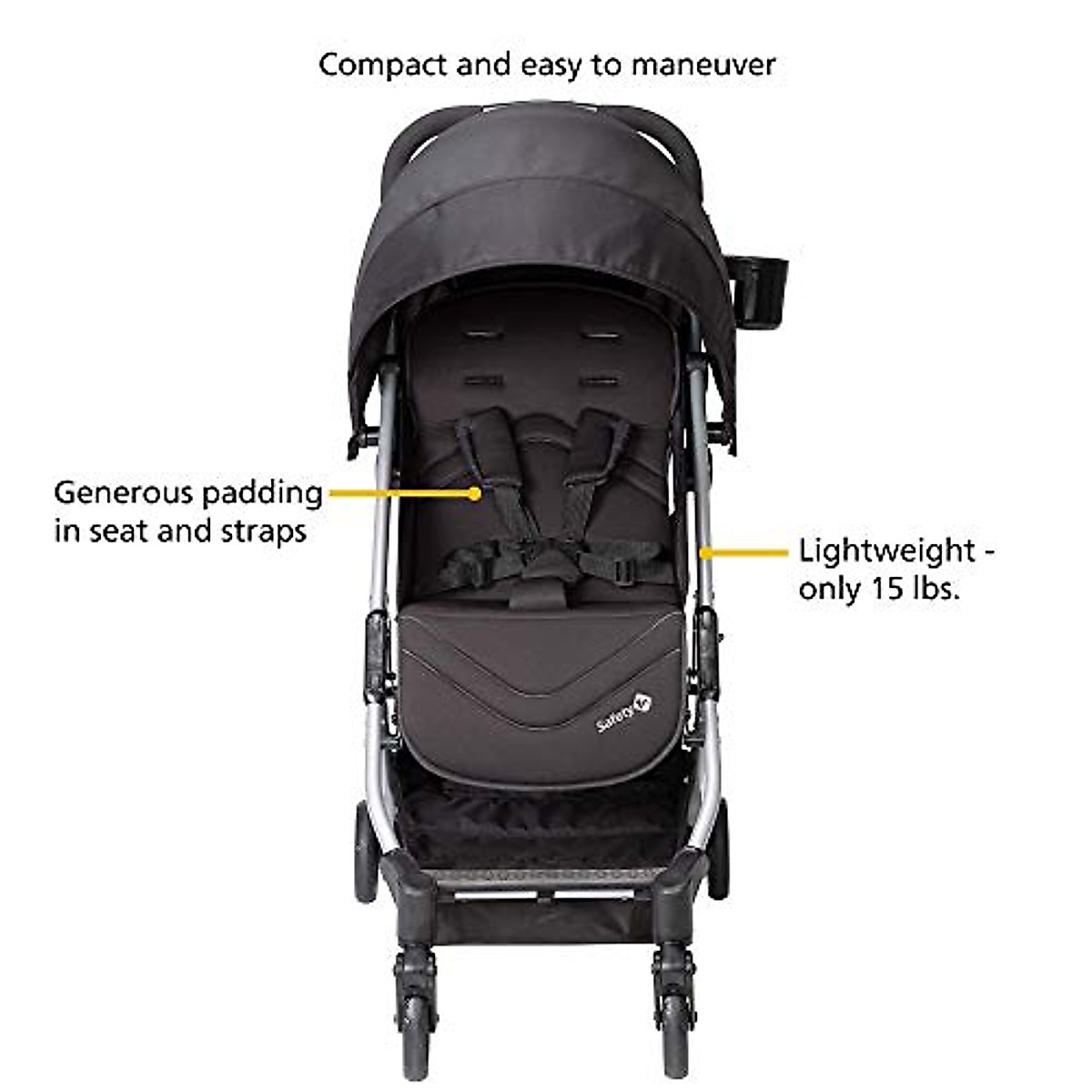 Safety 1st Teeny Ultra Compact Stroller, Black Magic