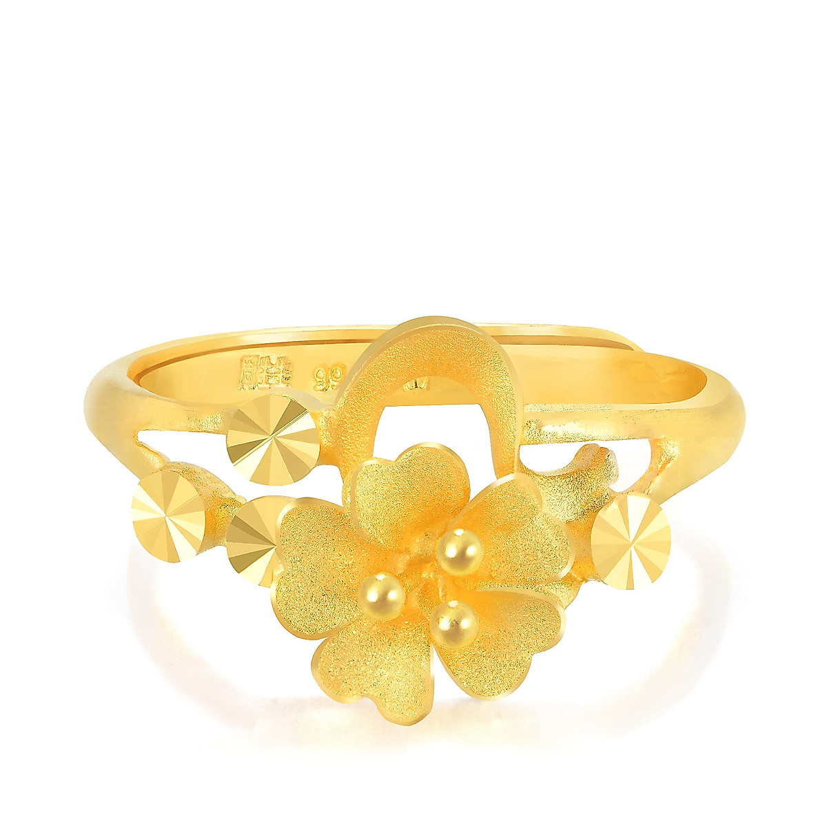 CHOW SANG SANG 999.9 24K Gold Price-by-Weight 3.63g Gold Floral Ring (Adjustable) for Women 69462R