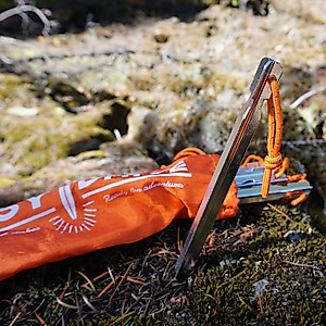 Wildish Easy Drive 6-Piece Tent Stakes and Pouch (Orange Reflective Cord, 7 inch Long stakse)