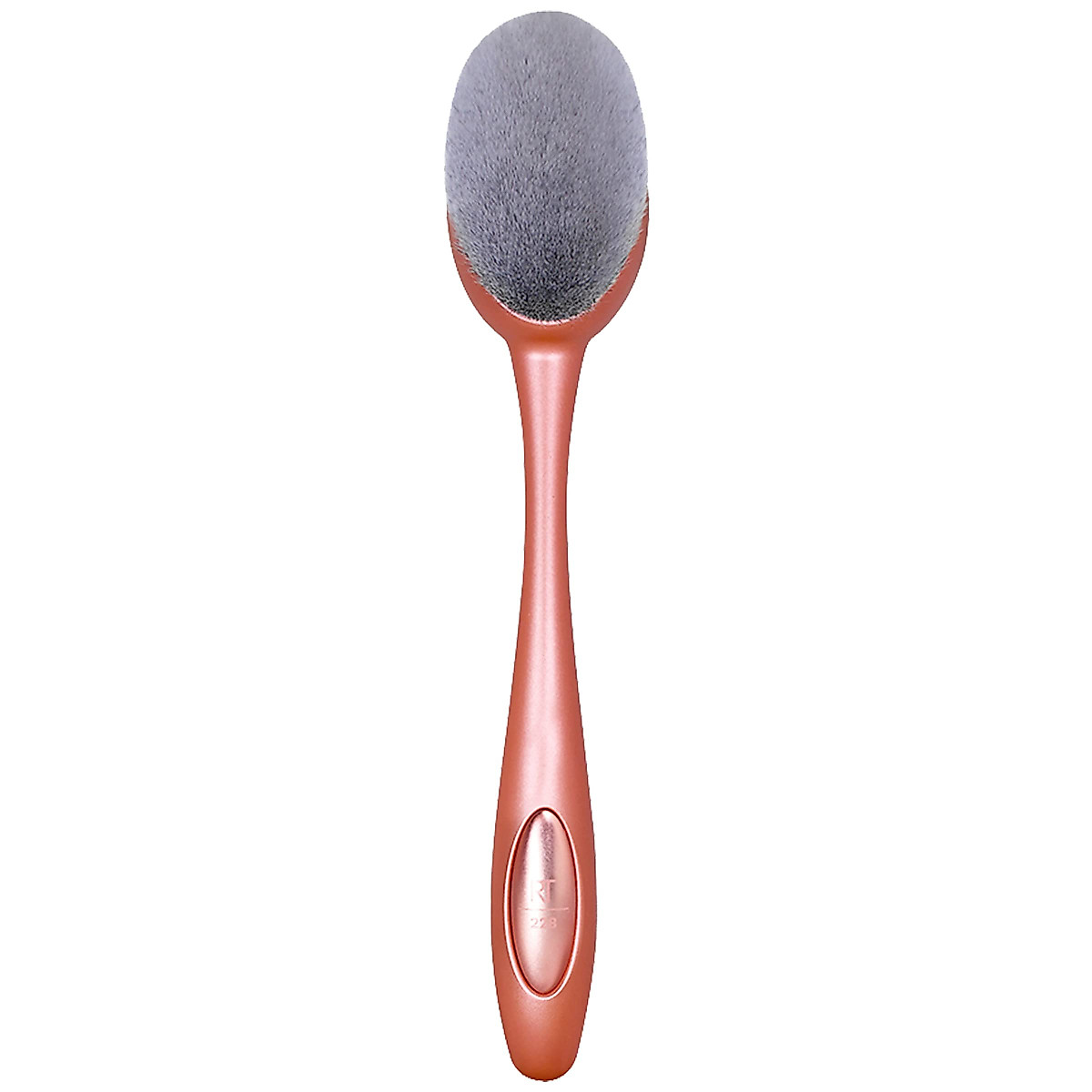 Real Techniques Blend & Blur Foundation Brush, For Liquid Foundation, Long Handle, Easy Makeup Application, Oval Shaped Brush Head with Dense, Plush, Synthetic Bristles, Orange Face Brush, 1 Count
