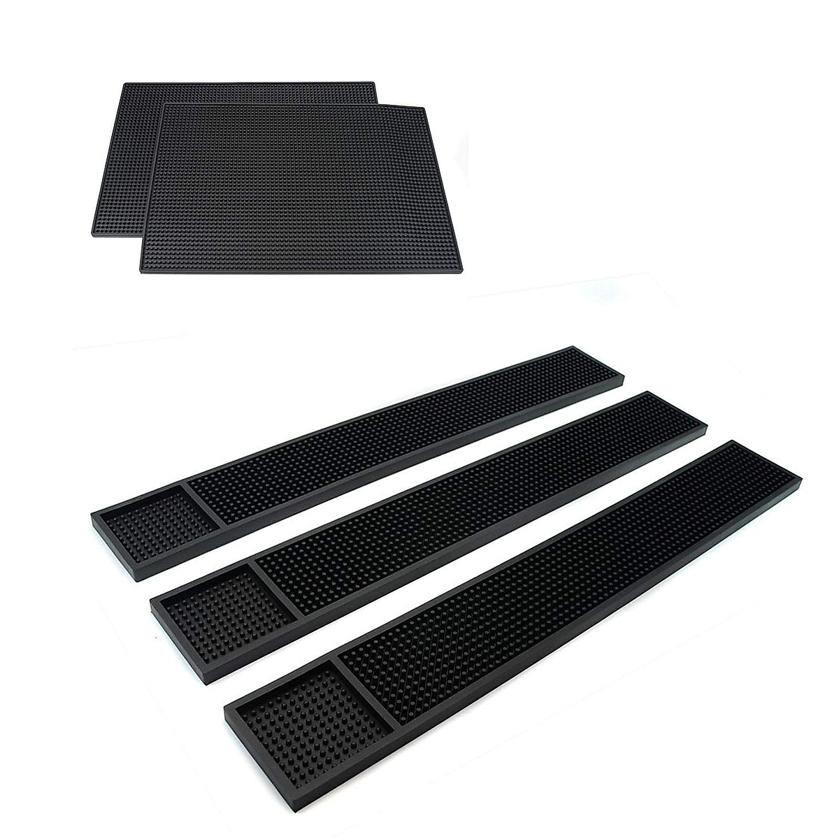BARsics Bar Mat Kit Include 3X Rail Runners and 2X Cocktail Mats