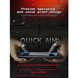 Mobile Game Finger Caps Non-Slip Touch Screen Gloves Anti-Sweat Finger Sleeves Shoot Aim Thumb Cover Mobile Phone Accessories for Call of Duty Mobile, Pubg, LOL Wild Rift, iOS, Android (3 Pairs)