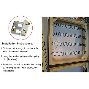 50pcs 5 Holes Thick Couch Spring Clips, Upholstery Clips for Furniture Spring Clips, Ek Clips, S Clips Zig Zag Spring Clip, Sofa Chair Spring Repair