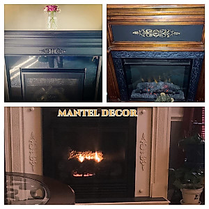 MUXSAM 4Pcs Long Wood-Carved Onlays Appliques for Furniture, Unpainted Wooden Carving Decals for Wall Cupboard Mirror Mantel Door Bed Cabinet Ceiling Dresser Refurbish Project(33x6cm/12.99"x2.36")