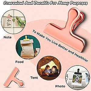 6 Pack Rose Gold Bag Clips for Food, Chip Clips Bag Clips Food Clips, Heavy Duty Snack Clips, Clips for Food Packages, Air Tight Seal for Home Office Kitchen
