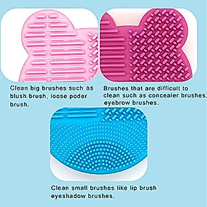Makeup Brush Cleaning Mat,2 in 1 Makeup Brush Holder for Washing and Holder, Silicone Scrubber Pad for Drying Rack Cosmetic Clean Tools, 1 Pack