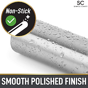 Simple Craft Premium 16” Rolling Pin - Smooth Tapered Professional French Rolling Pin - Stainless Steel Rolling Pin For Making Cookies, Pastries, Pizza, Pies, and Pastas