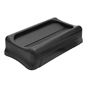 Rubbermaid Commercial Products Slim Jim Trash Can Swing Lid, Black, Plastic, Compatible with 23 Gallon Slim Jim Containers/Garbage Can