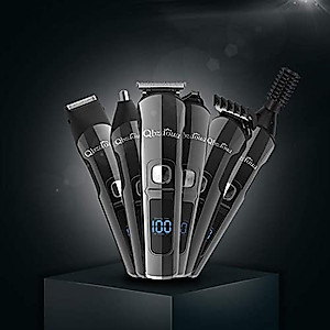 QBZDOUA Mens Hair Clipper Beard Trimmer Cordless Mens Grooming Kit Trimmer for Beard Head Face and Body Waterproof IPX7 LED Power Display