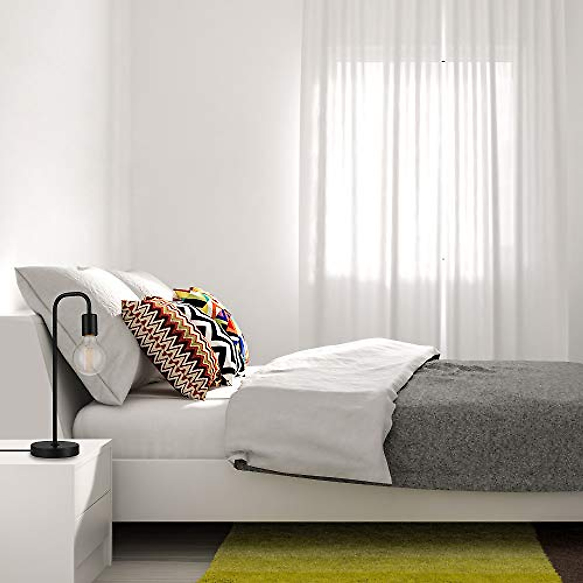 Globe Electric 12920 Holden Table Lamp, 18", Black Satin