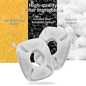 Bravelk Cat Water Fountain Filter, 8 Pack Replacement Filters & 8 Pack Replacement Pre-Filter Sponges for 95oz/2.8L Automatic Pet Fountain Cat Water Fountain Dog Water Dispenser