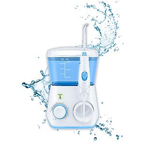 CRI Naturals Water Flosser - 8 Dental Tips, 10 Pressure Levels, 600 ML Reservoir for Gum & Tooth Health, Braces & Bridges, Professional Countertop Electric Dental Oral Irrigator