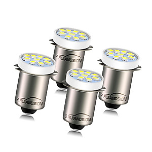 Ruiandsion P13.5S LED Flashlight Bulb White 4.5V 2016 9SMD Replacement for 3 Cells Flashlights Torch Work Lights, Non-polarity (Pack of 4)
