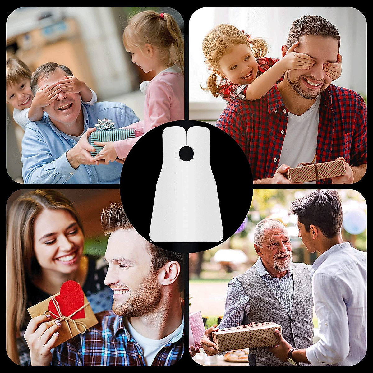 2 Pcs Beard Bib, Bead Bib for Shaving, Beard Apron, Waterproof Shaving Cloth Kit Non-Stick Beard Cape, Beard Trimming Bib with Strong Suction Cup, A Gift for All Men（Black+White）