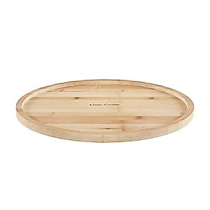 Lazy Susan – All-Natural Bamboo Round Single Tier Turntable Kitchen, Pantry and Vanity Organizer and Display with 14 Inch Diameter by Classic Cuisine