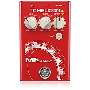 TC-Helicon TC Helicon MIC MECHANIC 2 Ultra-Simple Battery-Powered Vocal Effects Stompbox with Reverb, Echo and Pitch Correction