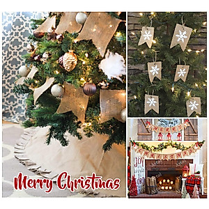 34Pcs Burlap Banner Adjustable Flags DIY Banners for Baby Shower, Party, Wedding and Birthday, 5 x 7 inch