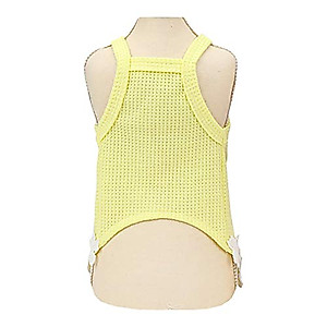 Dog Dress Puppy Skirt Dog Clothes Princess Dresses Tutu Chick Braces Skirt Wedding Cotton Suspender Skirt for Small Dog Girl Female Cat (Yellow, L)