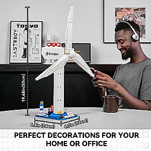 BRICKKK PANTASY Windmill Wind Power Building Bricks Set, Creator Expert Envision Wind Turbine STEM Building Kit,Creative Home Décor or Office, Great Gift Idea for Adults and Teens