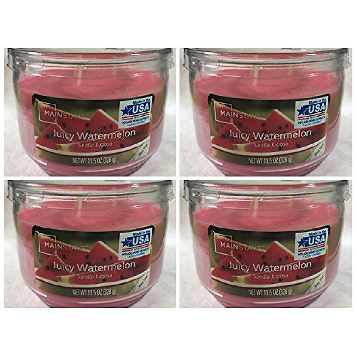 Mainstays 11.5oz Scented Candle, Juicy Watermelon 4-Pack