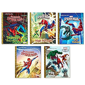 Spider-Man Little Golden Book Library (Marvel): Spider-Man!; Trapped by the Green Goblin; The Big Freeze!; High Voltage!; Night of the Vulture!