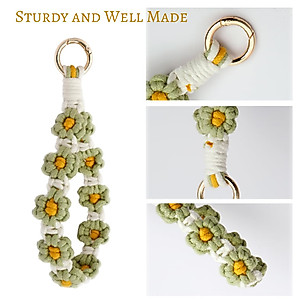 MaySol Key Lanyard for Keys Macrame Keychain Wristlet Wristlet keychain for Keys Cute keychain Wrist Lanyard for Key Keyring Bracelet Holder lanyards for keys wrist Keychain Car Keys Boho Keychain