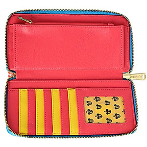 Loungefly Disney Mickey Minnie Mouse Tie Dye Faux Leather Wallet Zip Around Clutch