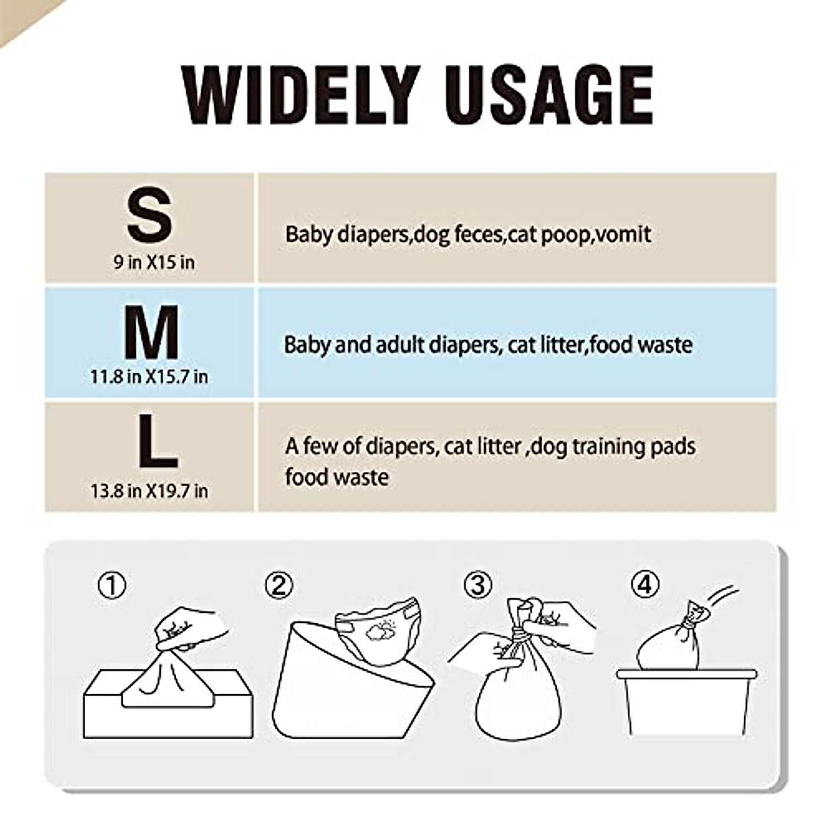 Happy Seal Cat Litter Bags, Unscented Doggie Poop Bags, Odor Sealing Dog Waste Disposal Bags for Doggy Kitty Puppy Pets, Blue, S (200 Count)