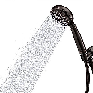Moen Banbury Mediterranean Bronze 5-Spray Hand Shower with Hose and Bracket, 4-Inch Diameter, 23046BRB